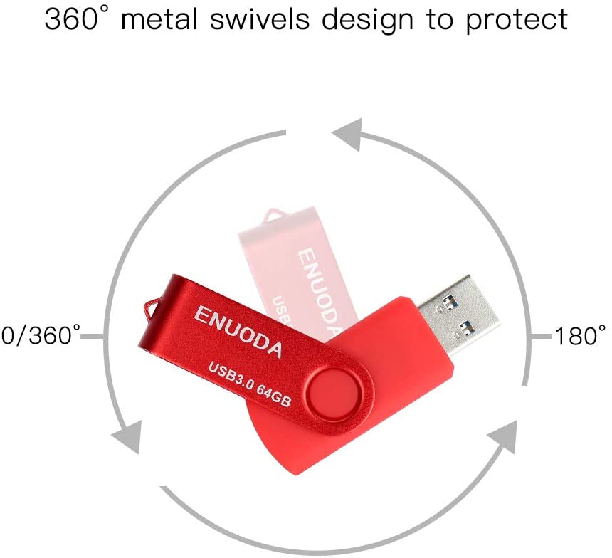 Memory Stick 64GB 4 Pack USB 3.0 Flash Drive ENUODA Swivel Memory Stick ...