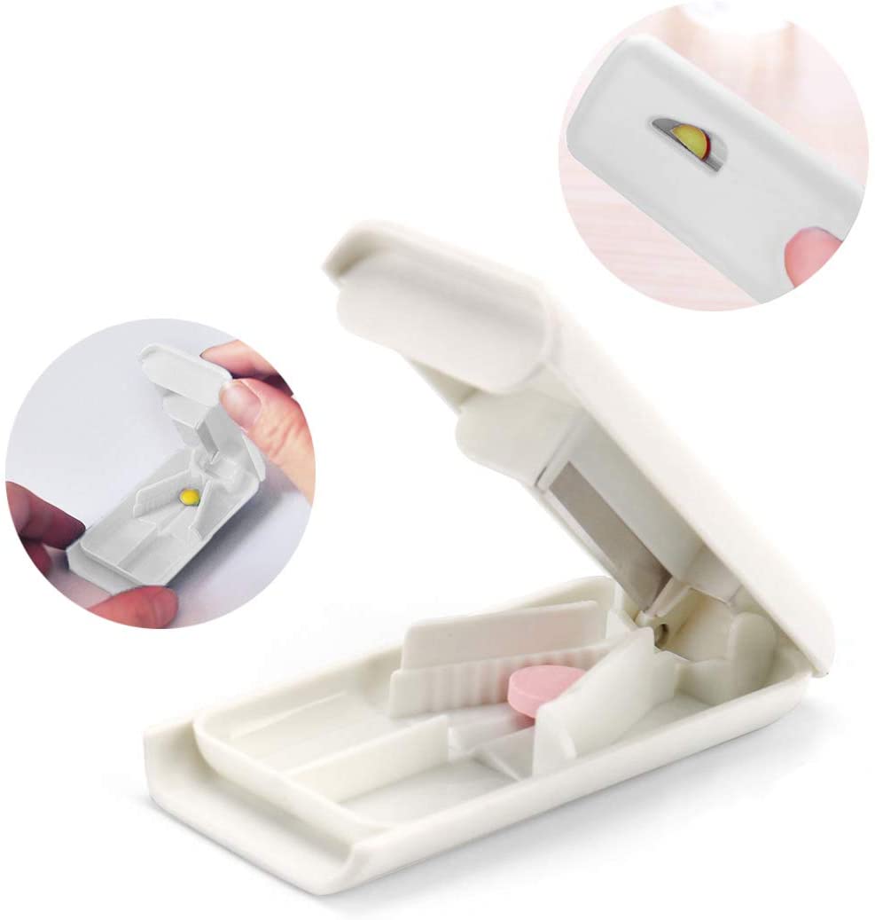 White Pill Box Travel Pill Cutter Pill Splitter Pill Divider Pill ...