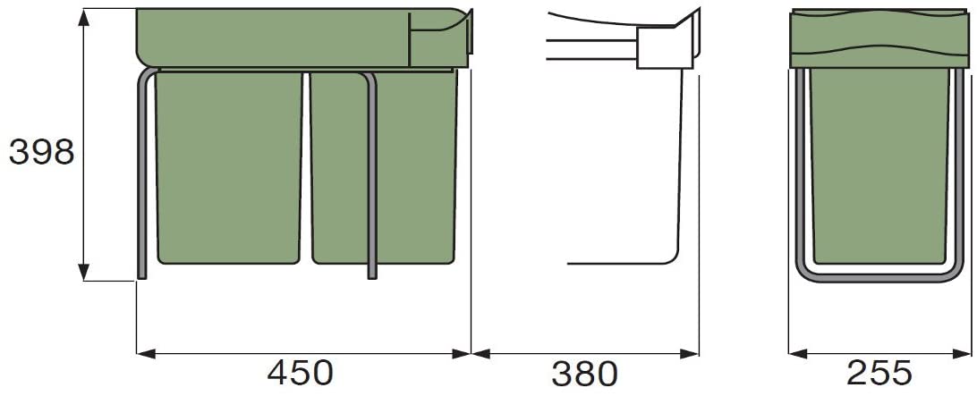 Pyramis 038000401 Waste Bin 14 L 2 Compartment Recycle Pedal Bin – BigaMart
