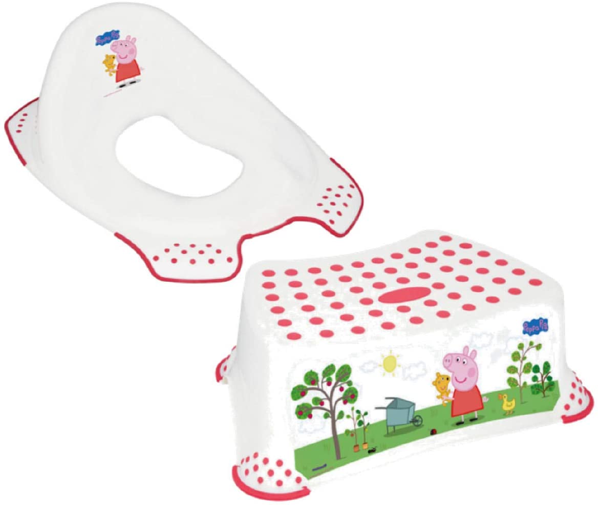 Peppa Pig 49613 Toilet Training Seat Bundled with Peppa Pig Step Stool ...