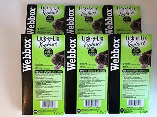 Webbox Lick-e-Lix Yoghurt with Liver Sausage and Cat Grass 5 x 15g ...