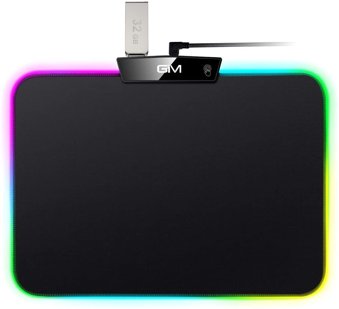 RGB Gaming Mouse Mat Pad 350x250x5mm Touchable with USB Port 15 ...