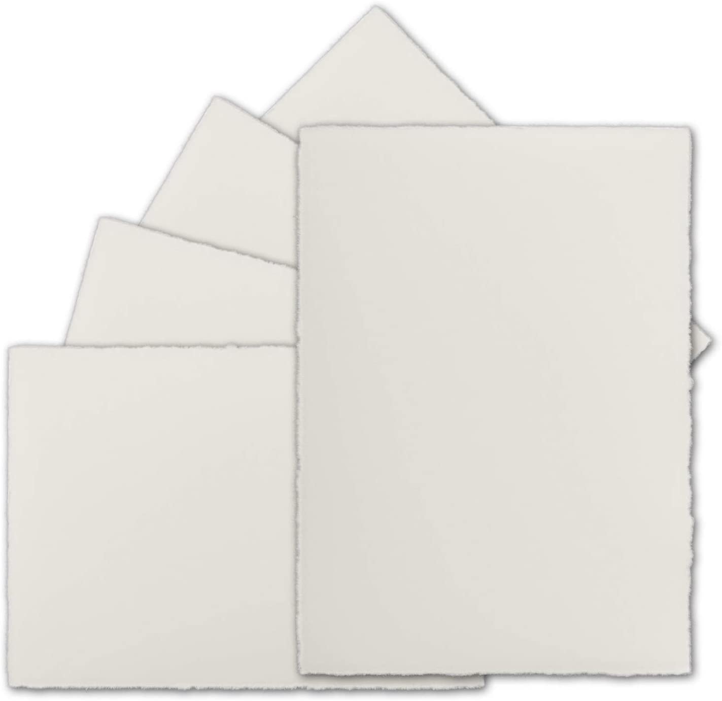 10 pieces DIN A4 vintage cards, real handmade paper, 210 x 297 mm ...