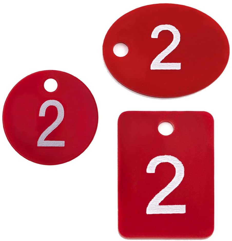 50 PCS Acrylic Numbered Key Tags Metal Rims Rectangle, Numbered ID Key ...