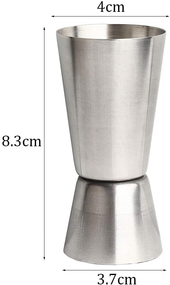 2Pcs Spirit Measures 25ml 50ml, Stainless Steel Shot Measure Alcohol ...