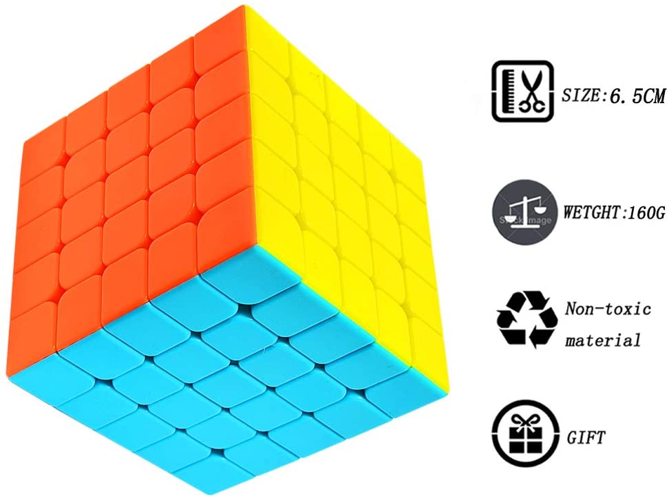 TOYESS Stickerless 5×5 Speed Cube, Smooth Magic Cube 5x5x5 ...