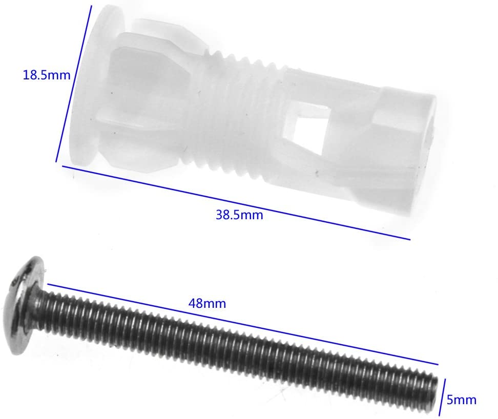 2pcs Toilet Top Cover Lid Seat Fixings WC Blind Hole Fitting White ...