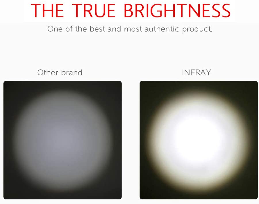 INFRAY Super Bright 800 lumens LED Torch (2Pack), Pocket-Size Zoomable ...