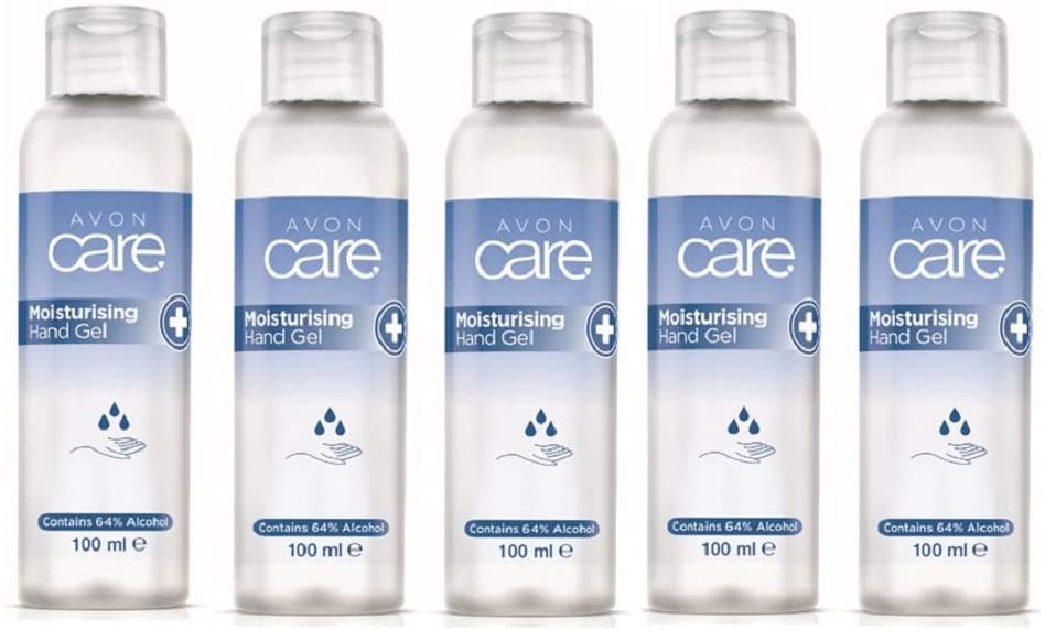 5 X 100ml Avon Care Moisturising Hand Gel Sanitizer 64 Alcohol Antibacterial