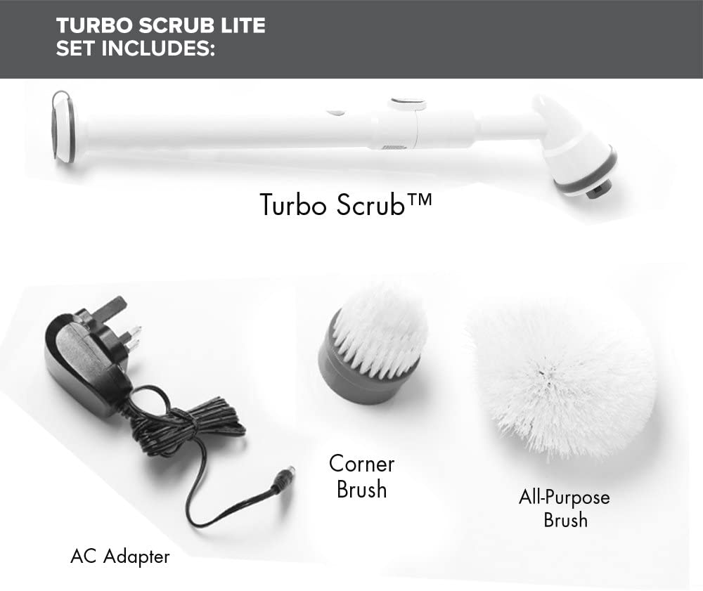 Turbo Scrub Lite Cordless Rechargeable Household Cleaning Scrubber ...