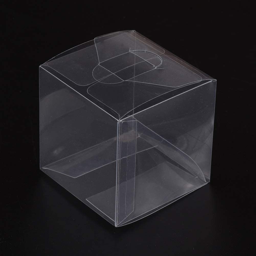 BENECREAT 30PCS 9x9x9cm Clear Cube Wedding Favour Boxes PVC Transparent ...