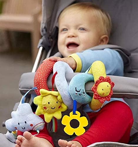 Menions Activity Spiral Baby Pram Toy, Soft Baby Sensory Toy Ideal for ...