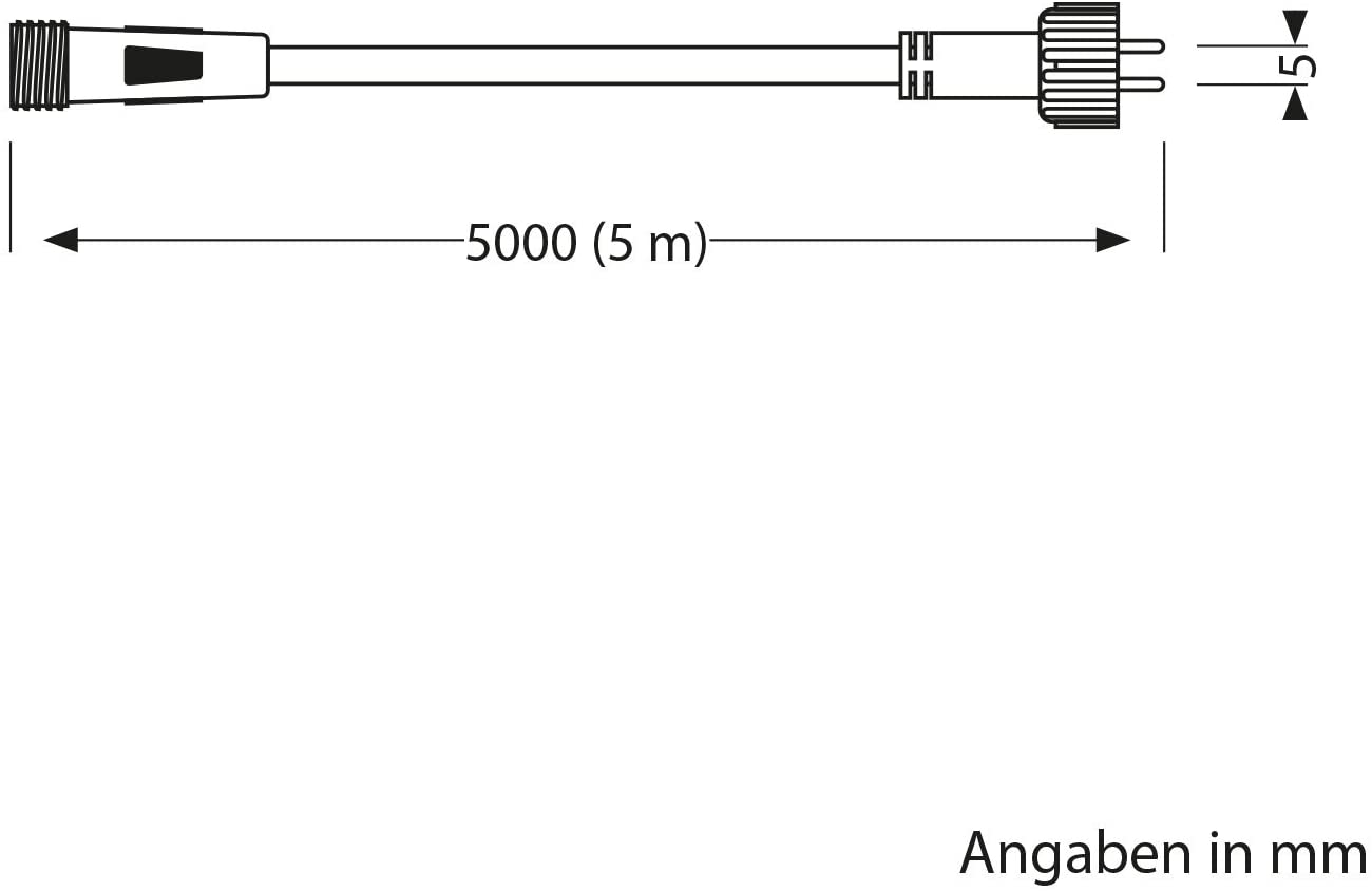 ledscom 5 Metre Extension Cable for IP44 Plug-in Connection System NEMO ...