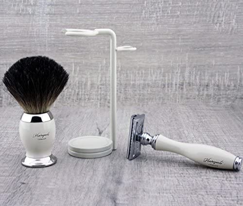 Haryali London Mens Shaving Kit with Double Edge Safety Razor, Black ...