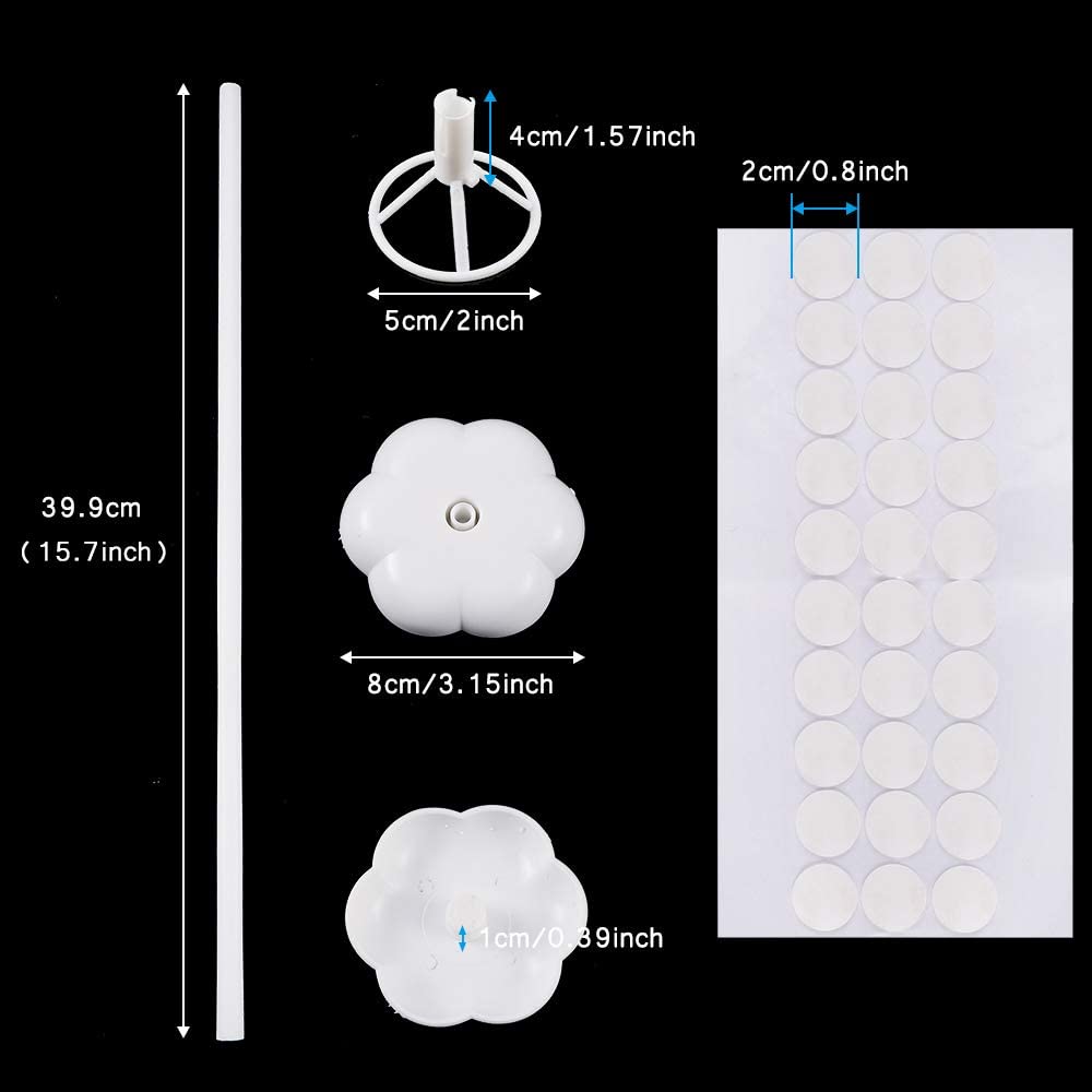 Caydo Table Balloon Stand Kit 12 Set 15.7″ White Balloon Stick Stand ...
