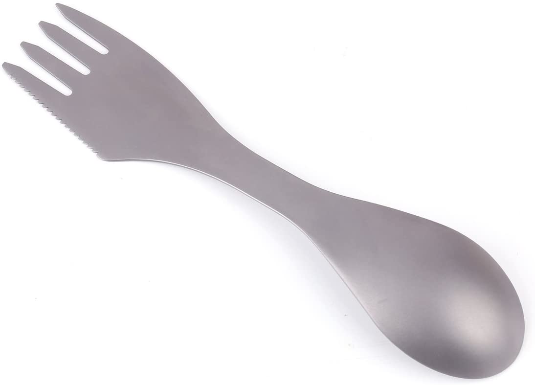 iBasingo 3 in 1 Titanium Spoon Fork Knife Outdoor Multifunctional ...