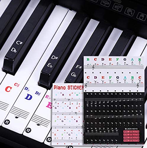falllea Piano Key Stickers, Music Keyboard Stickers for 32/37 Keyrful ...