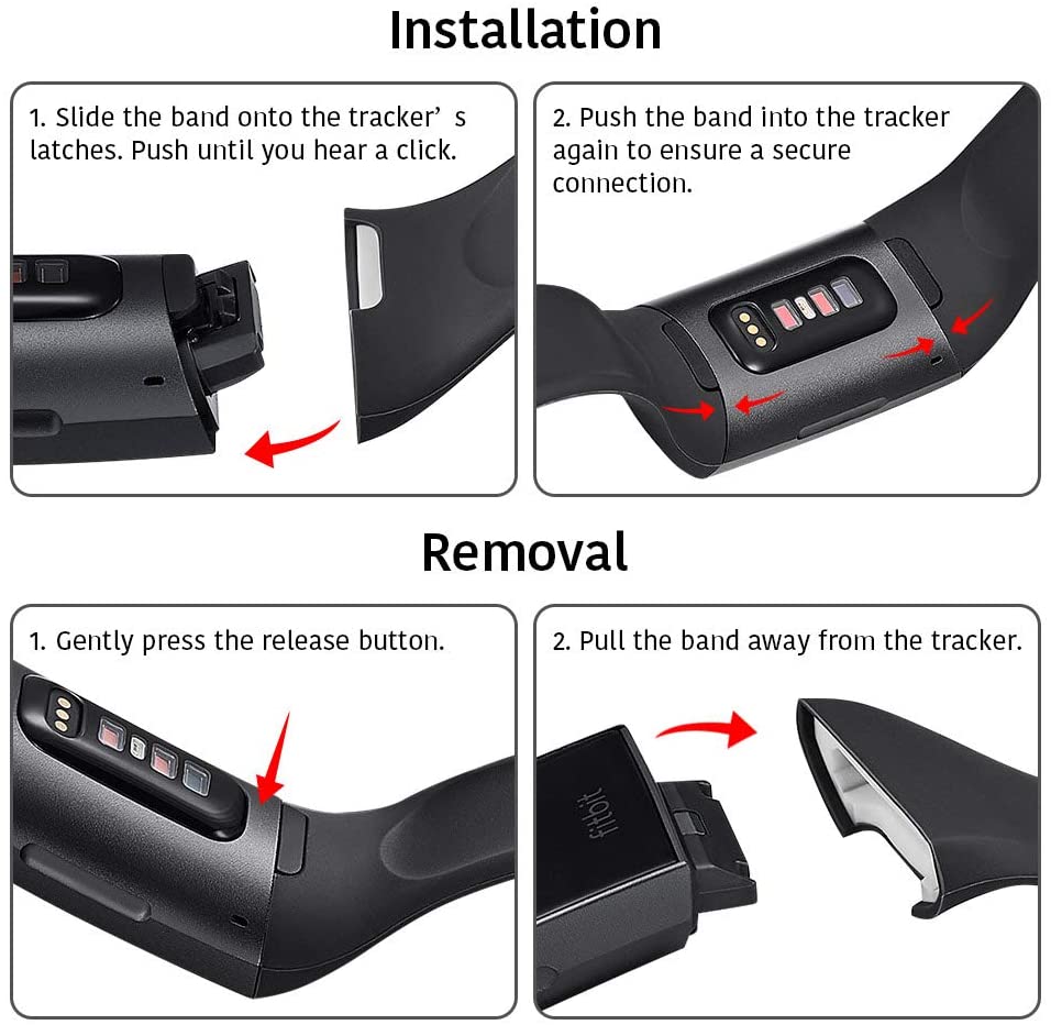 ESR Sport Strap for Fitbit Charge 3/3 SE, Soft Silicone Waterproof ...