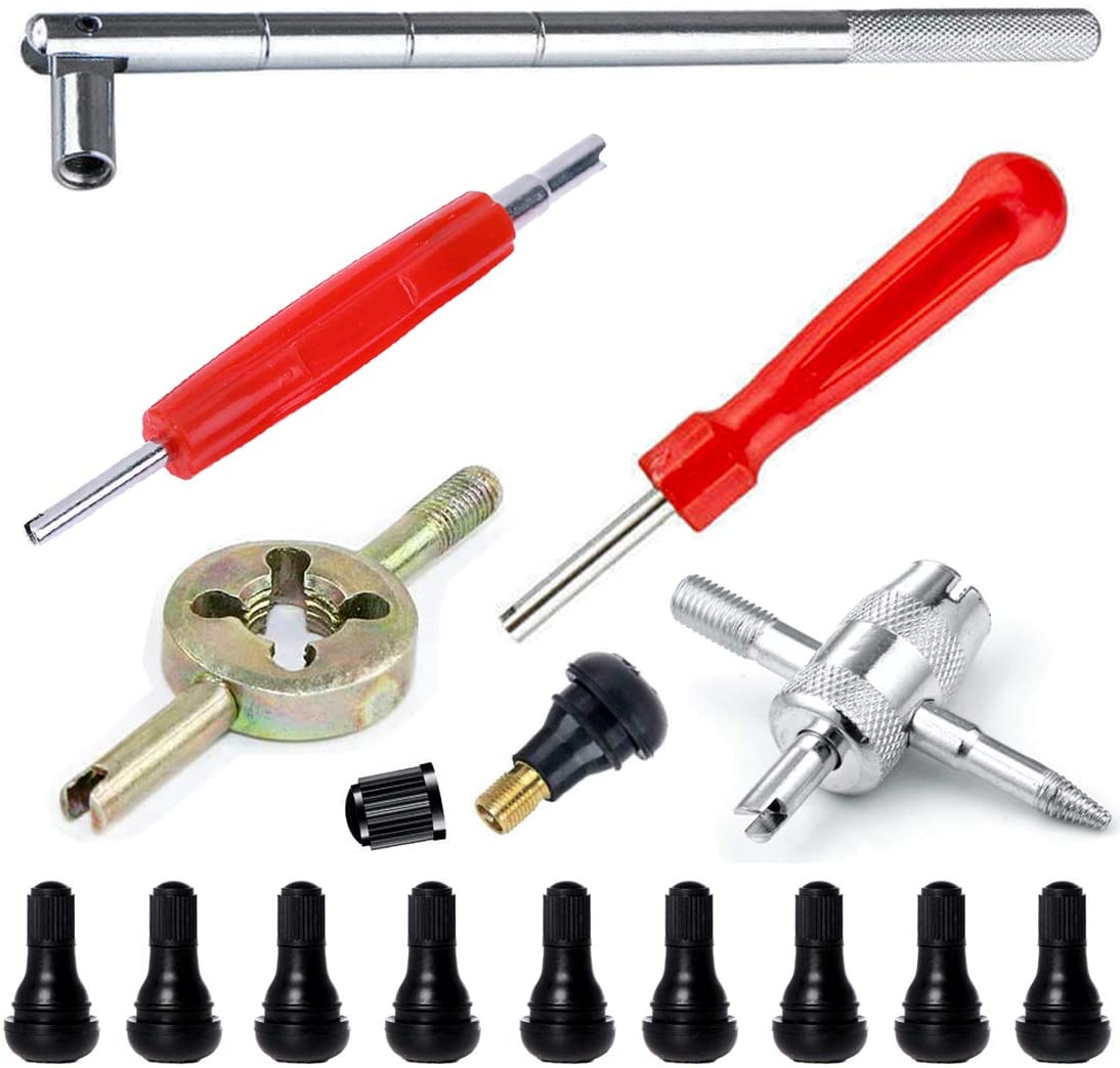 QISF Tyre Valve Stem Puller Tools with 10 Pcs TR412 Snap-in Valve Stems ...
