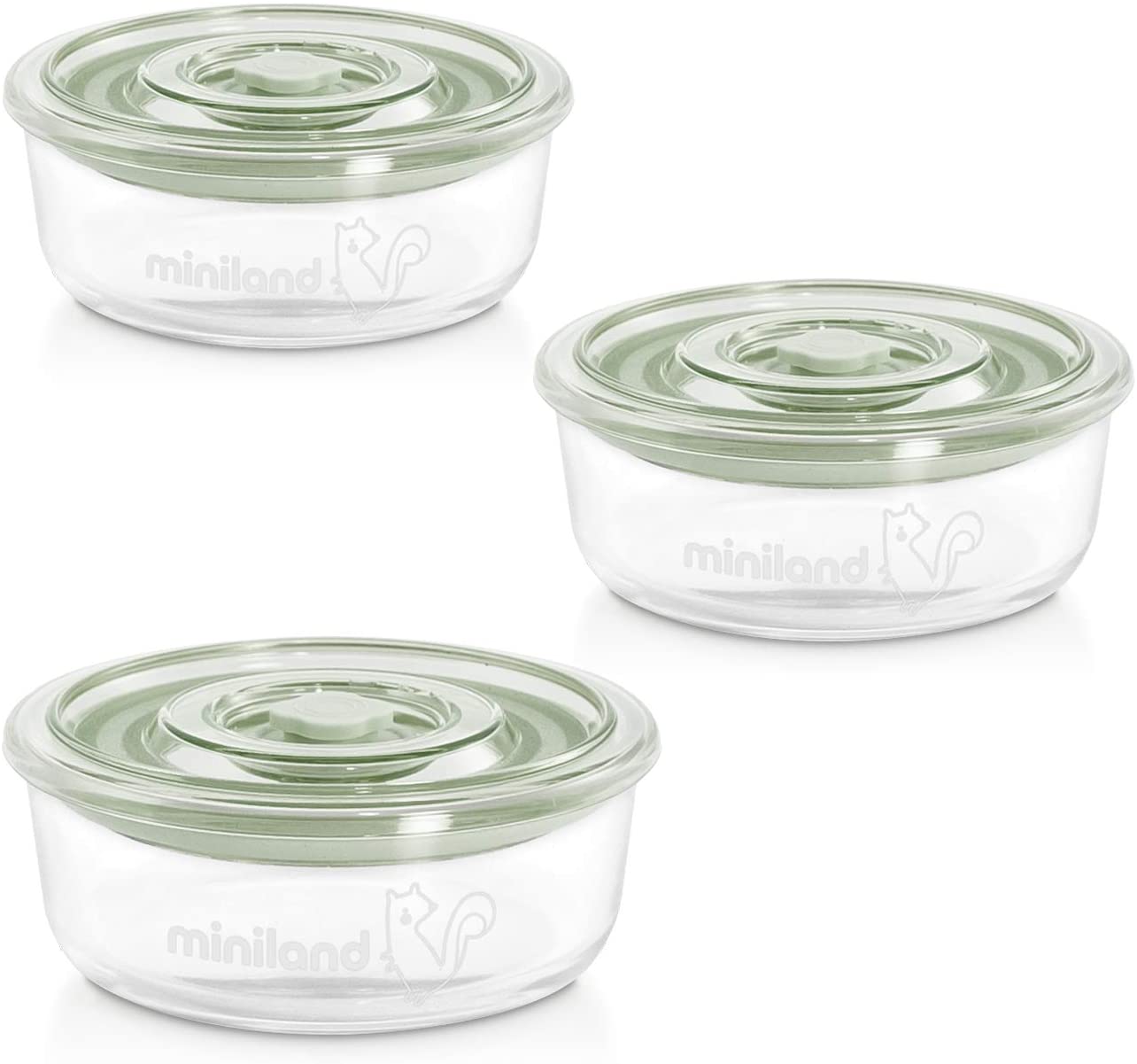 Miniland Set of Round Glass Containers – BigaMart