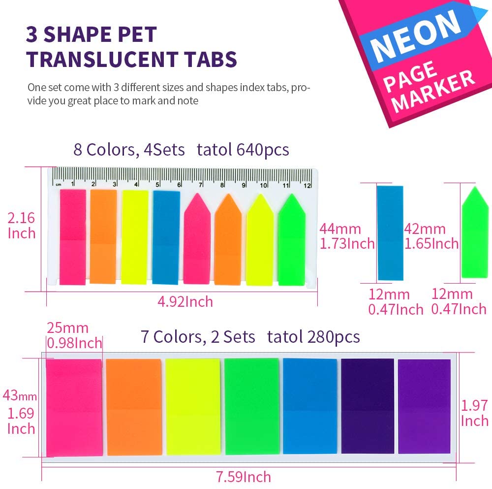 FANDAMEI 920 Pcs Neon Index Stickers – 280 Pcs Large Square Index Tabs ... FANDAMEI 920 Pcs Neon Index Stickers – 280 Pcs Large Square Index Tabs ...