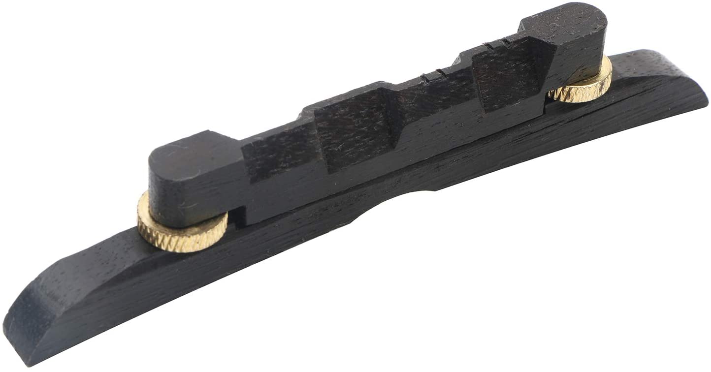 Unxuey 4.53” Adjustable Compensated Mandolin Strings Bridge Ebony for ...