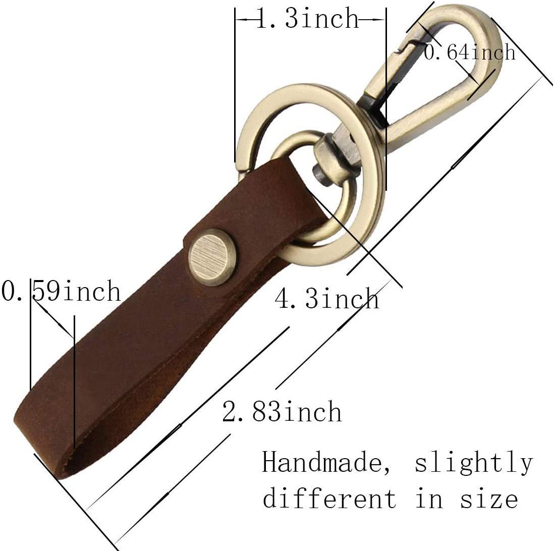 Leather Keychain, ICEBLUEOR Retro Vintage Leather Valet Key Chain Key ...