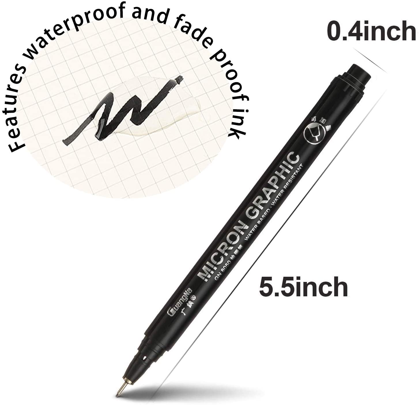 Fineliner Pens, 12 Outline Black Pens, Micro Liner Pen For Artist ...