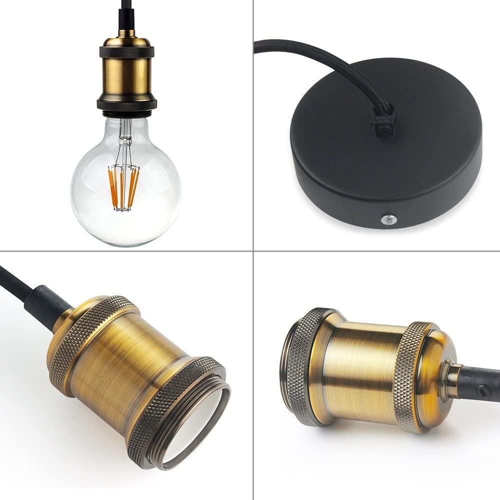 HJXDtech 3 Way Ceiling Pendant Cluster Light Fitting Lights E27 Socket ...