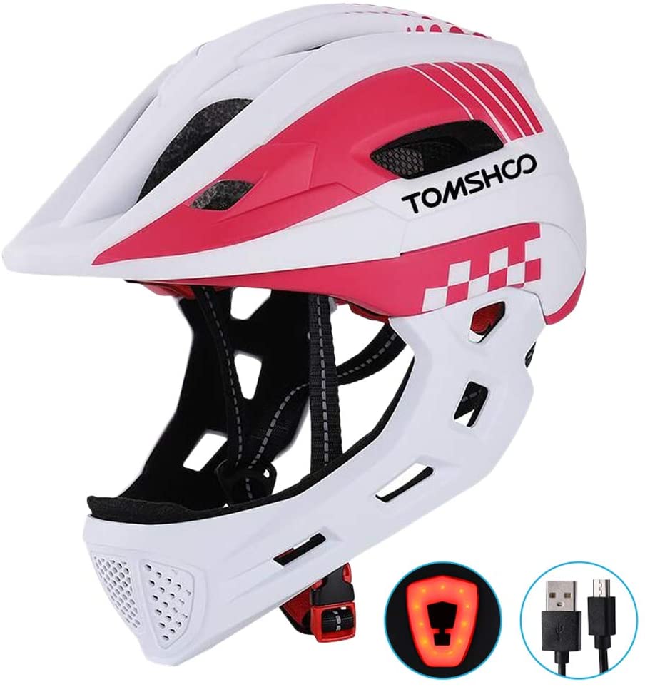 TOMSHOO Kid Bike Full Face Helmet Children Safety Riding Skateboard ...