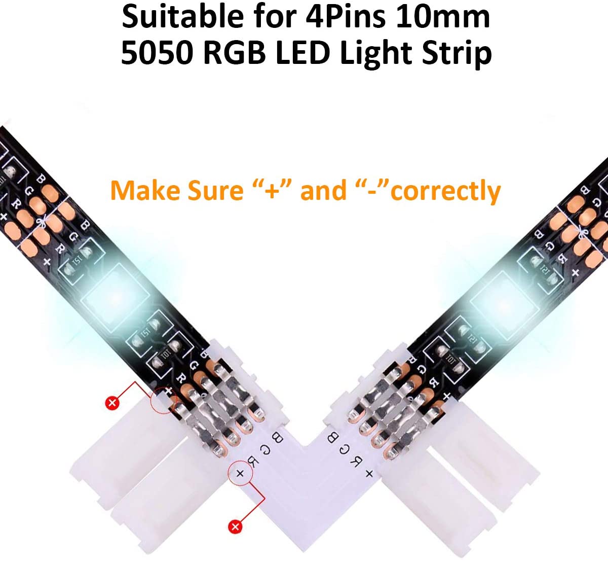 LED Light Connector Kit, REDTRON 10mm RGB LED Connector Includes 10x L ...