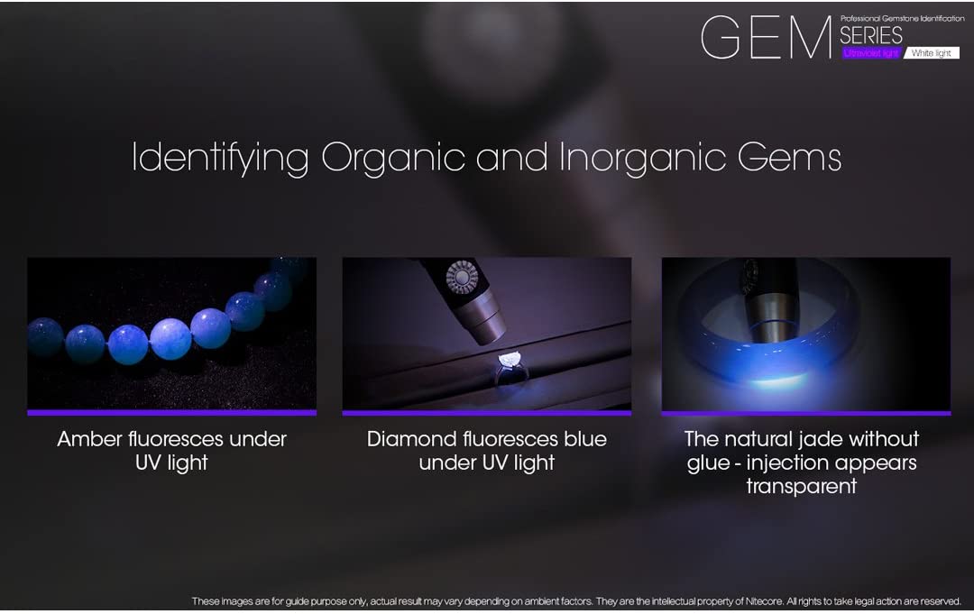Nitecore GEM10UV Gem Identification Flashlight with Ultraviolet LED ...