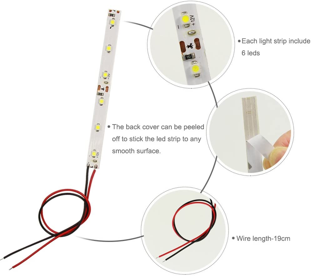 DD07W 5pcs Prewired Bright White Strip Led 3528 SMD LED Light Self ...