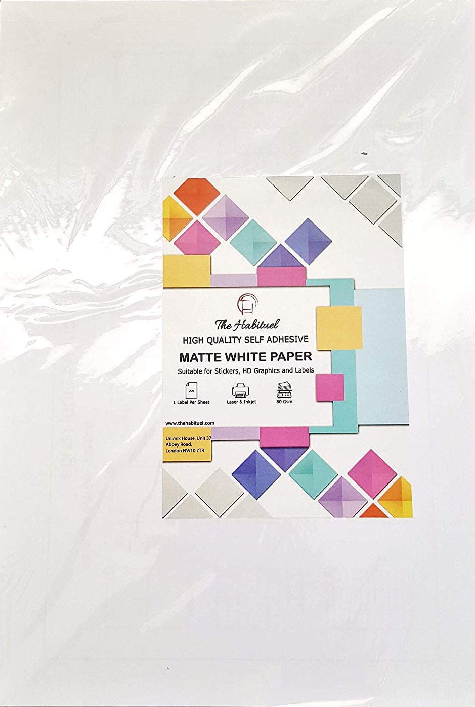 AKA 100 Sheets of Quality A4 White MATT Self Adhesive / Sticky Back ...