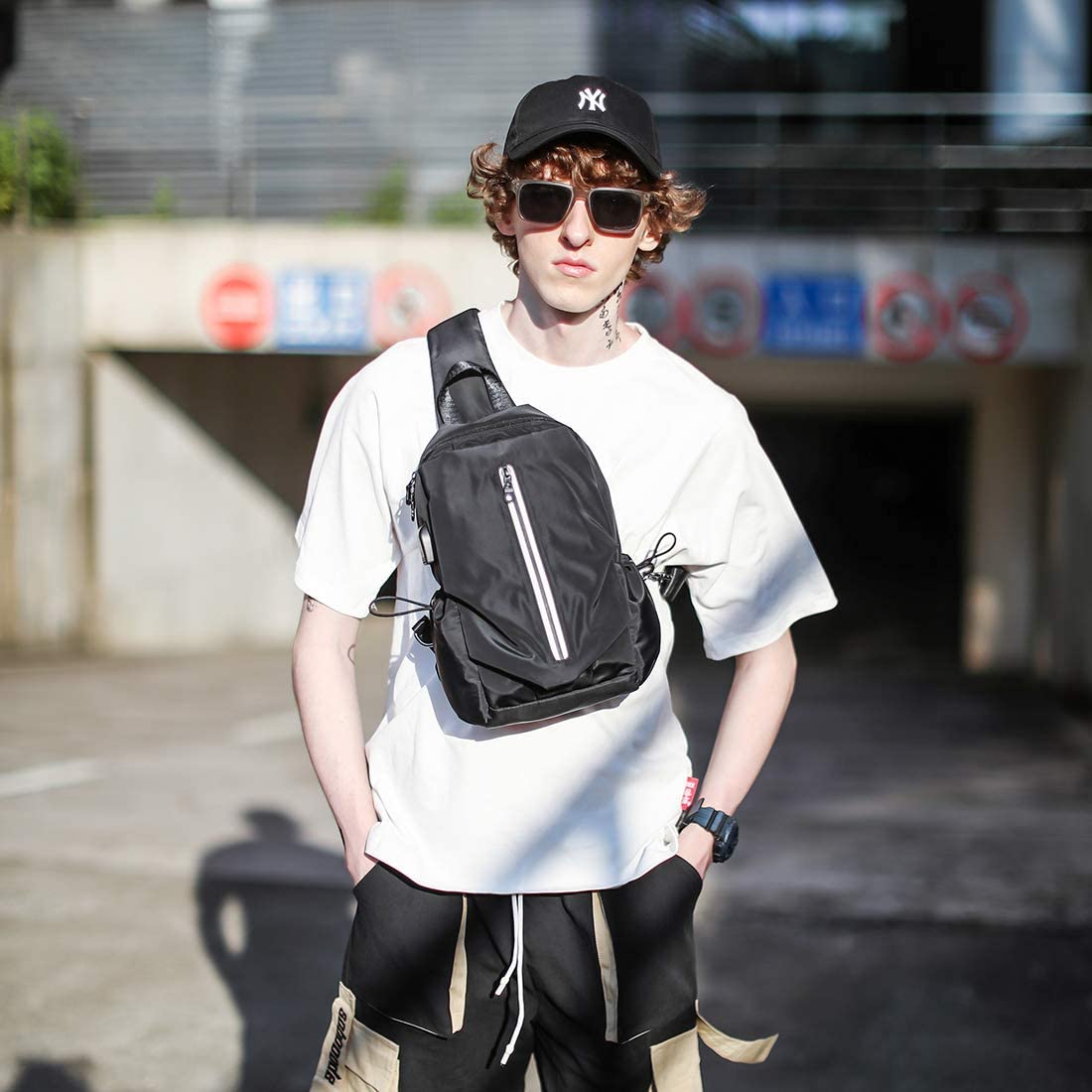 Waterproof Sling Bag man’s Shoulder Crossbody Bag Chest Bags Hiking ...