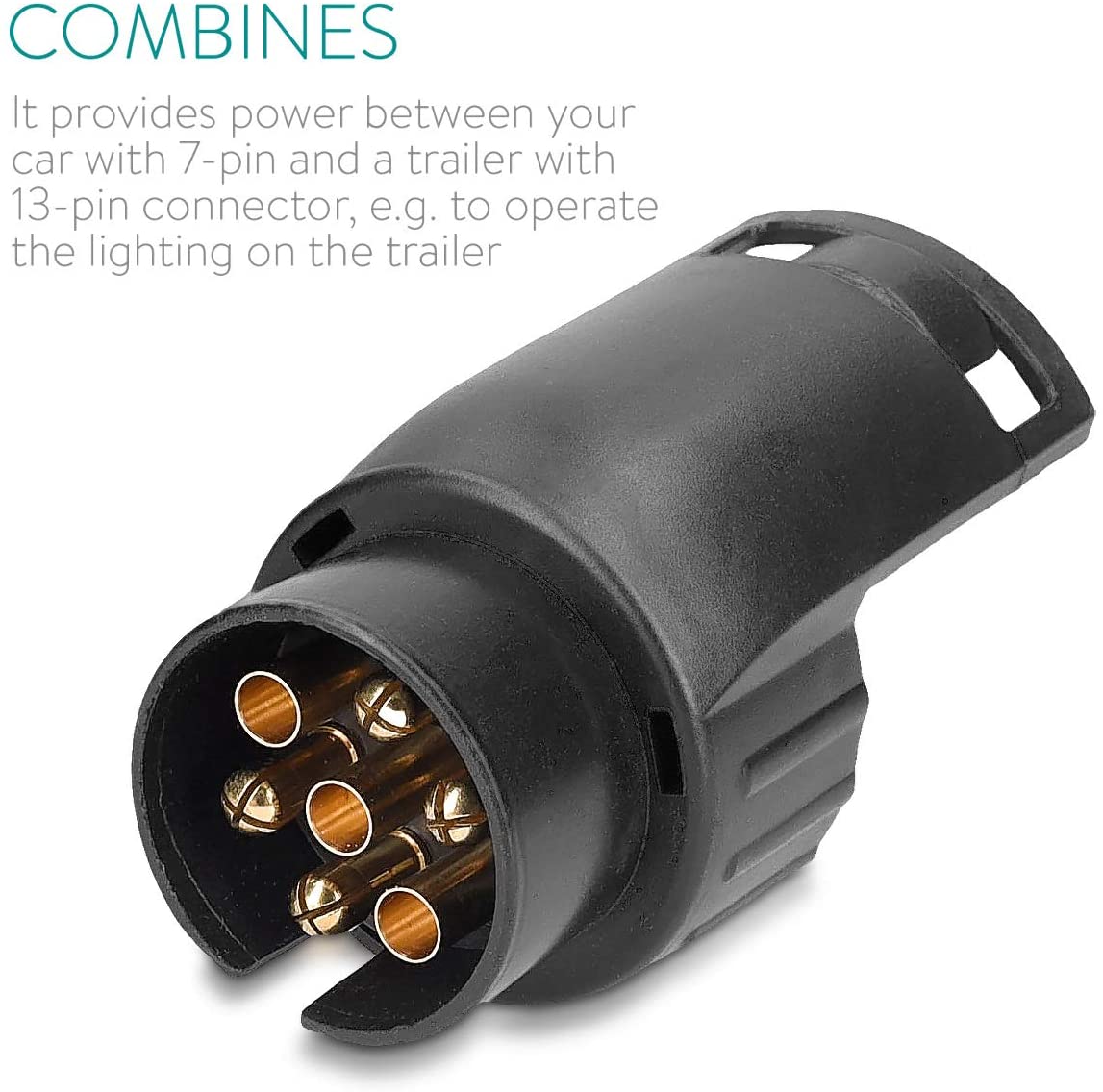 Navaris Trailer Adapter 7 Pin to 13 Pin – 12V Adapter for Car Trailer ...