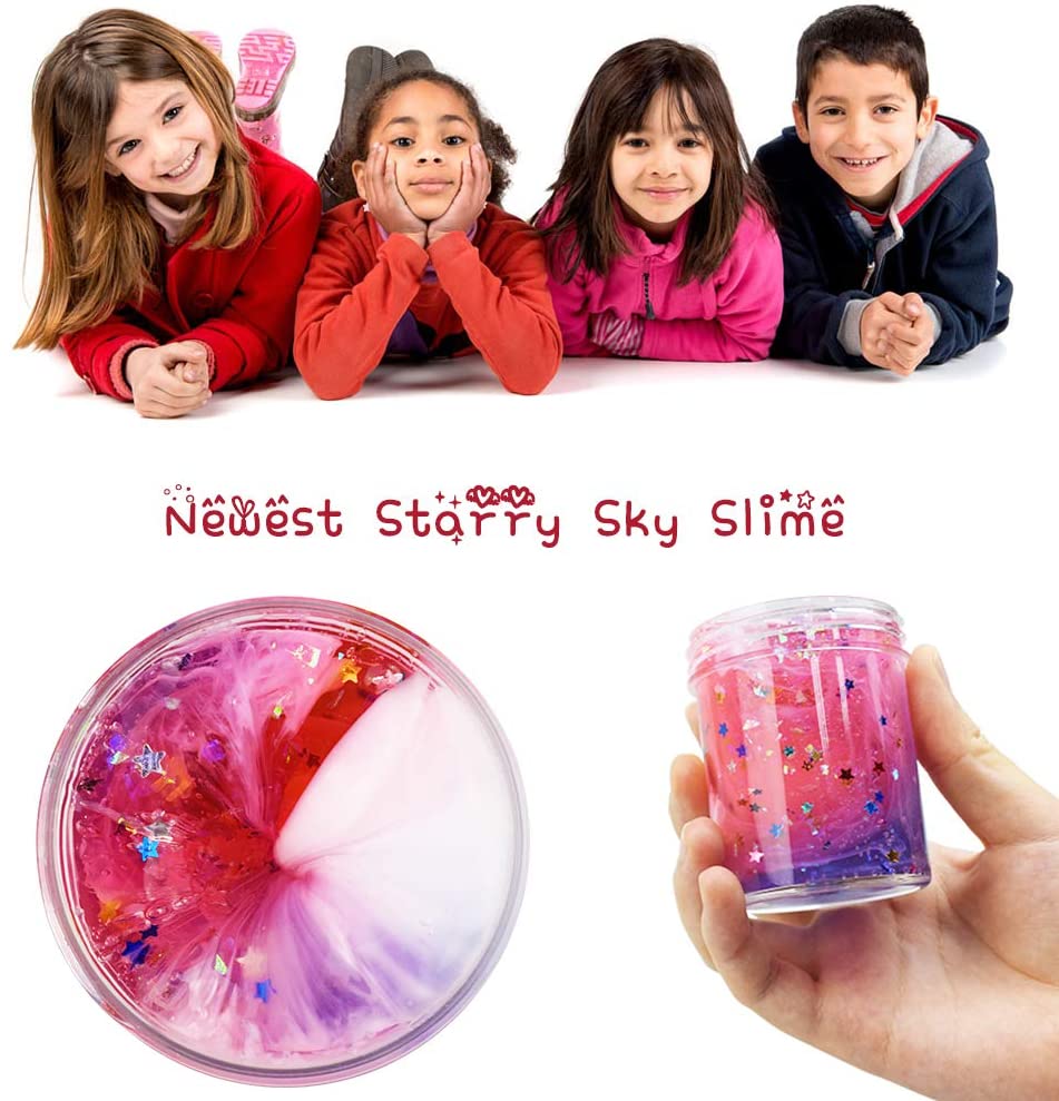 SWZY Newest Starry Sky Slime, Fluffy Slime Toy Floam Mixing Cloud Slime ...