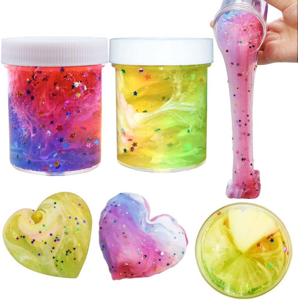 SWZY Newest Starry Sky Slime, Fluffy Slime Toy Floam Mixing Cloud Slime ...