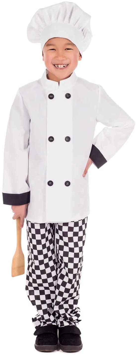 Fun Shack Kids Chef Costume Childrens Cook Uniform White Roleplay ...