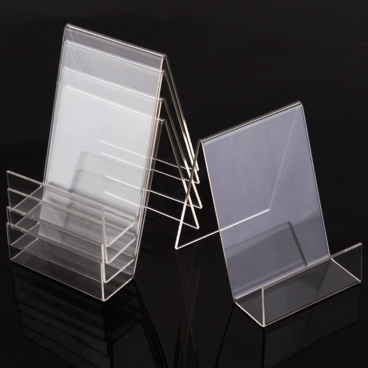 Pack of 5 Clear Acrylic Book Sign Holder Slanted Display Stands Poster ...