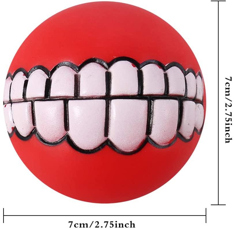 FANTESI 6 Pcs Teeth Ball for Dog, Fun Pet Toy with Human Smile Ball ...