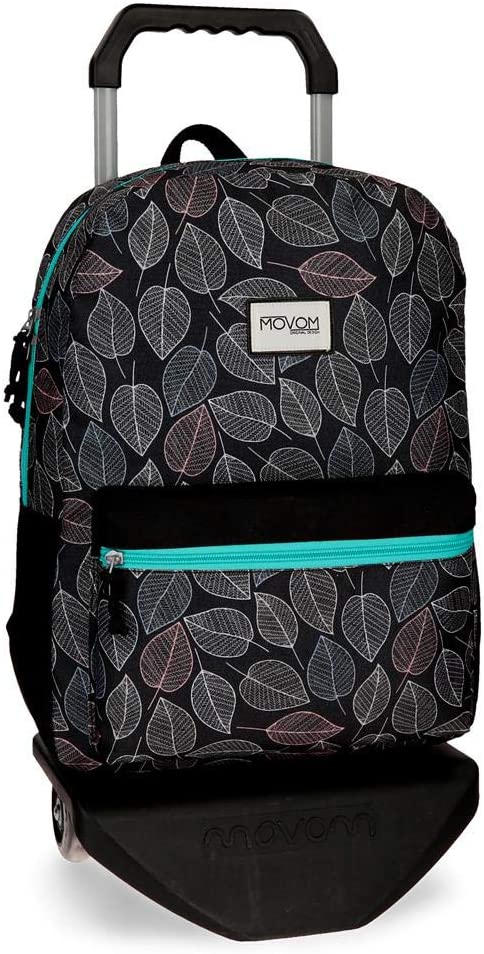 Movom Leaves Backpack with Trolley Black 32x42x16 cms Polyester 21.5L ...