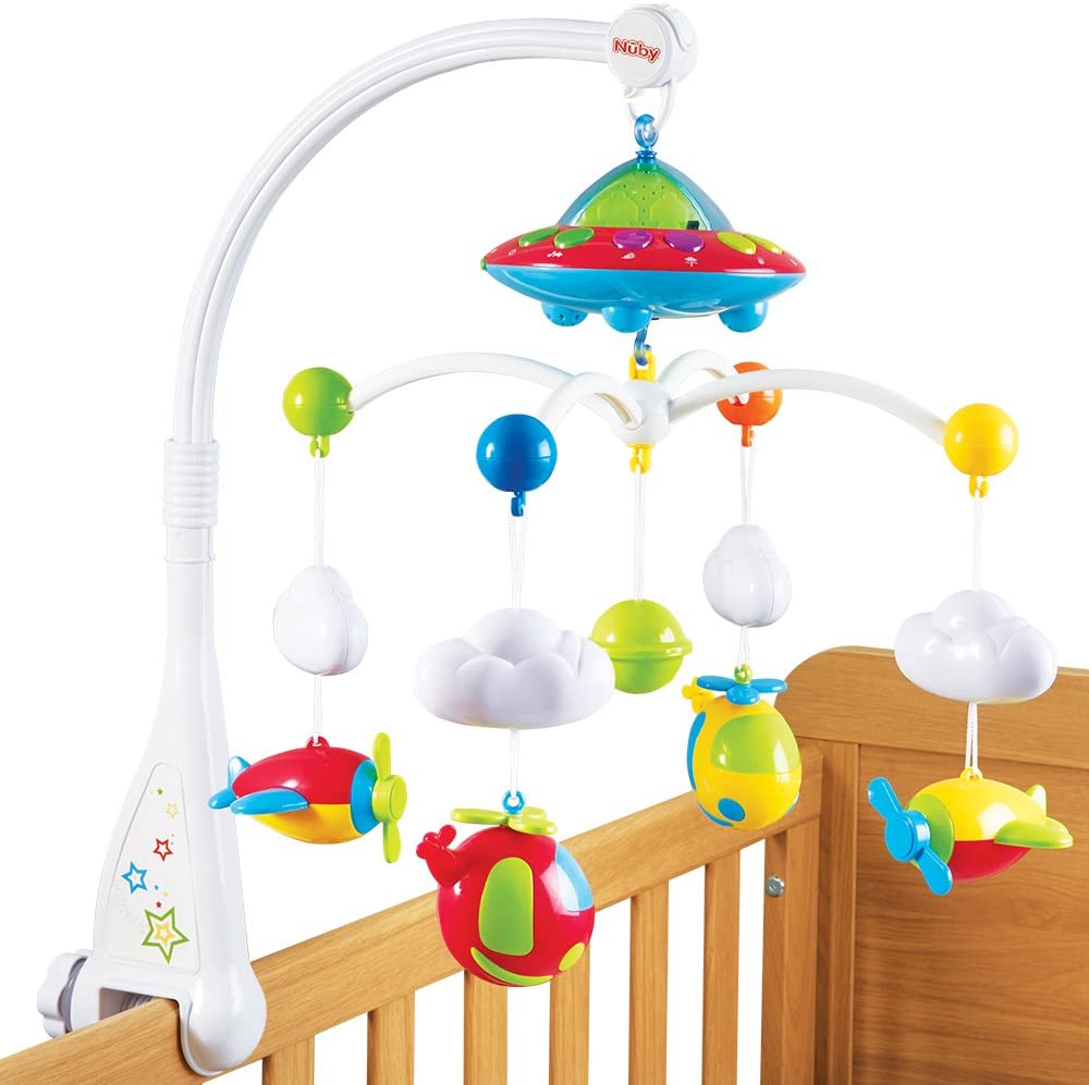 Nuby Musical Cot Mobile with Colour Changing Wall/Ceiling Starlight ...