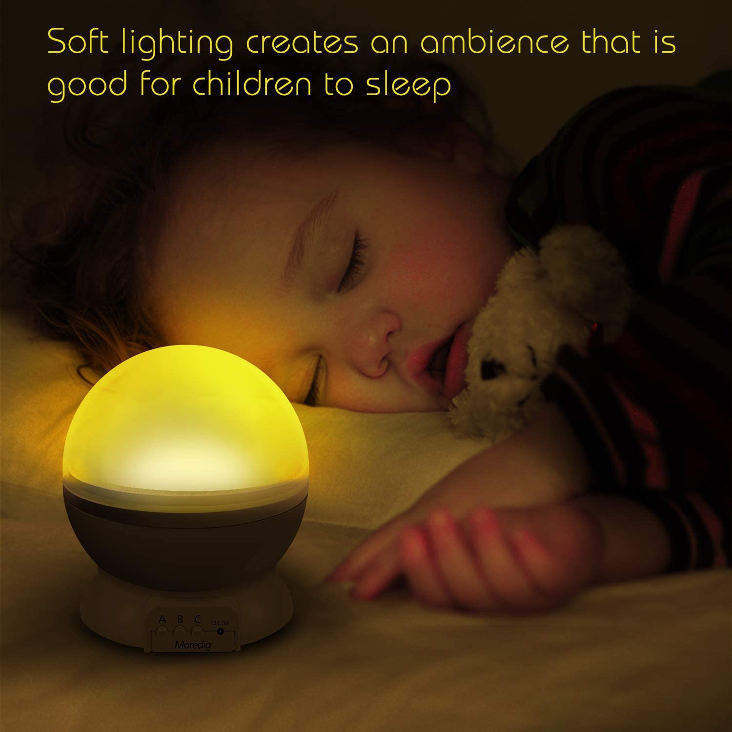 Moredig Baby Star Projector, 360° Rotation Night Light Projector for ...