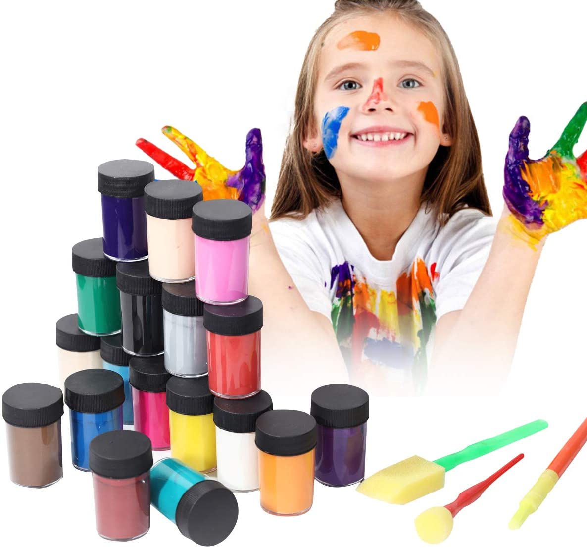imoli Washable Paints Set for Kids ，18 Colours/22 ml Kids Poster Paints ...