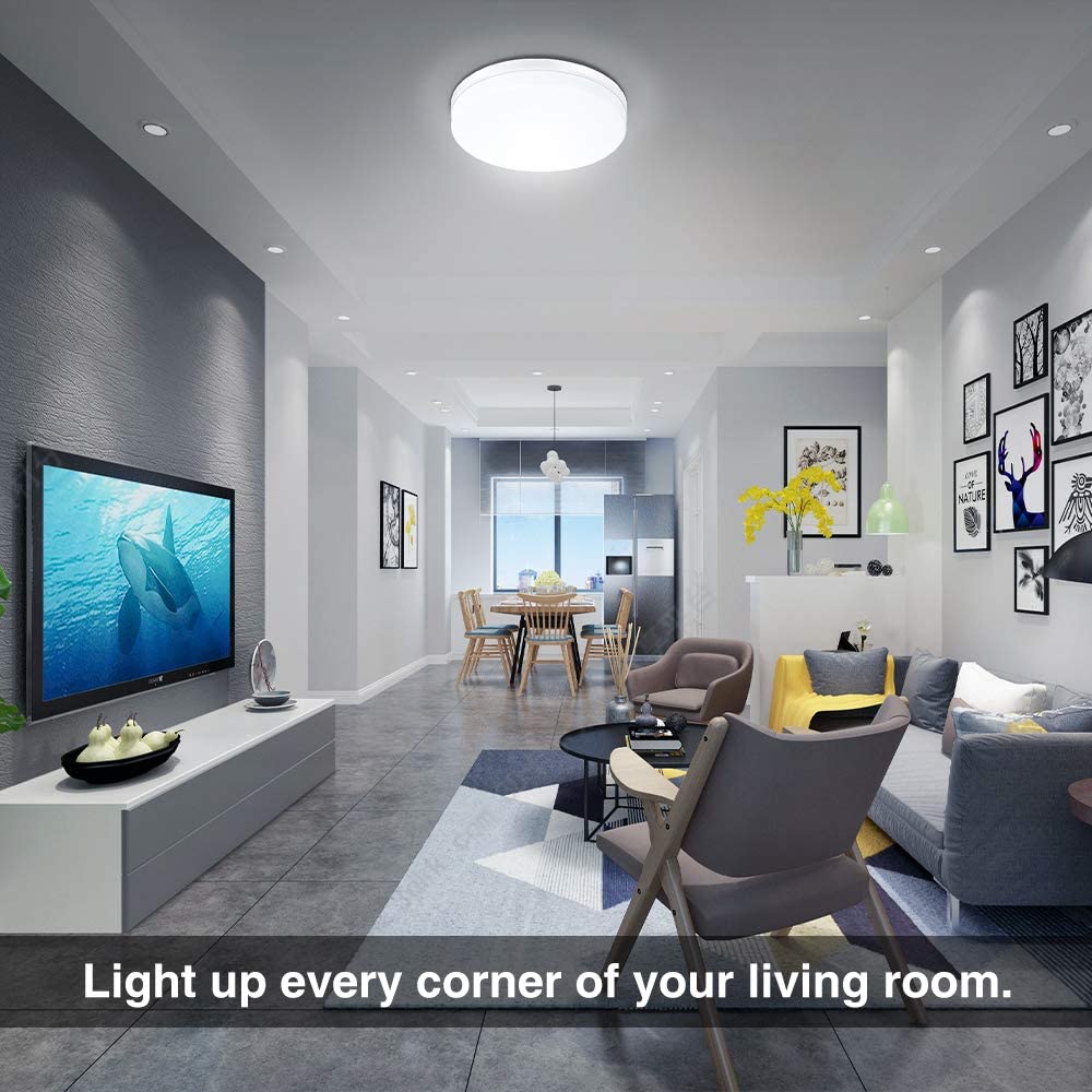 LED Ceiling Lights Bathroom, SOLMORE 24W 2200LM Ceiling Lights, 150W ...