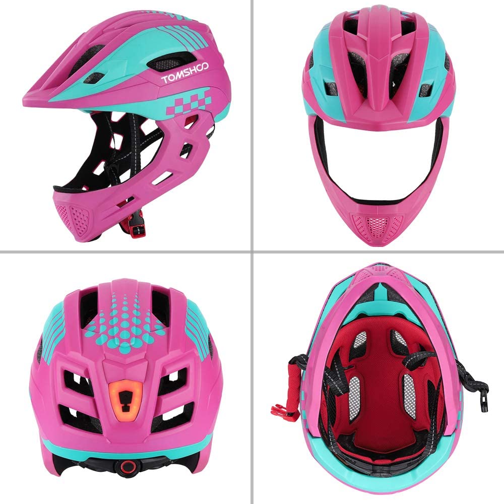 TOMSHOO Kid Bike Full Face Helmet Children Safety Riding Skateboard ...