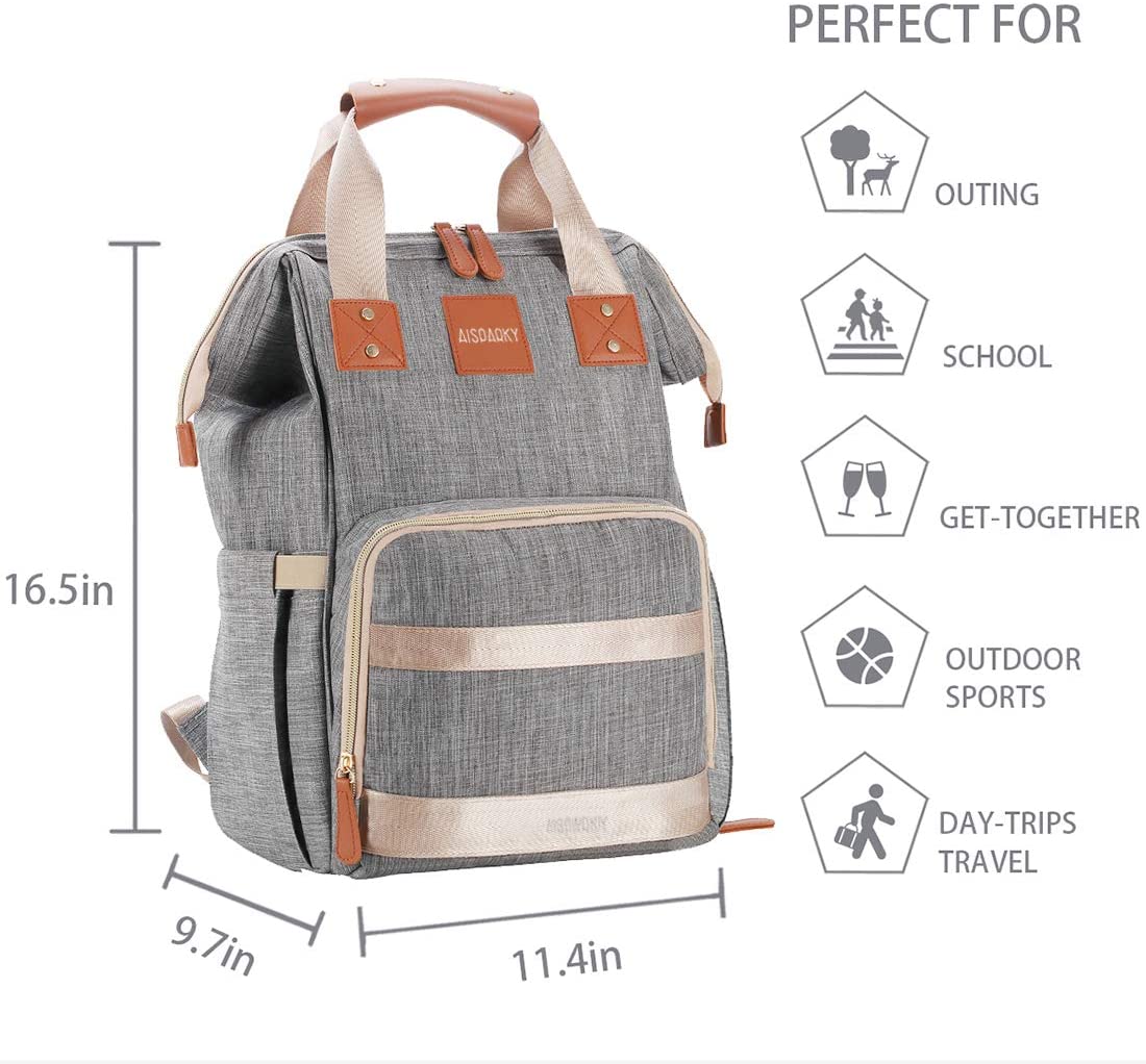AISPARKY Diaper Bag Nappy Backpack Multi-Function Waterproof Travel ...