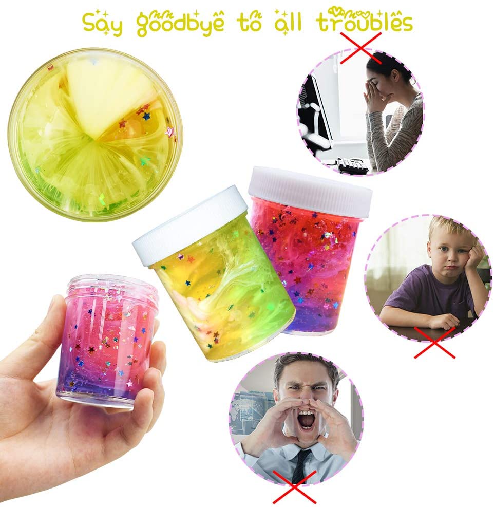 SWZY Newest Starry Sky Slime, Fluffy Slime Toy Floam Mixing Cloud Slime ...