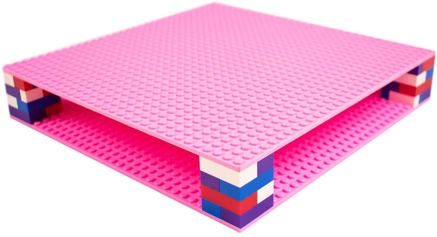FunHaven 2 Pack Pink Large Base Plates Brick Building Baseplates Boards ...